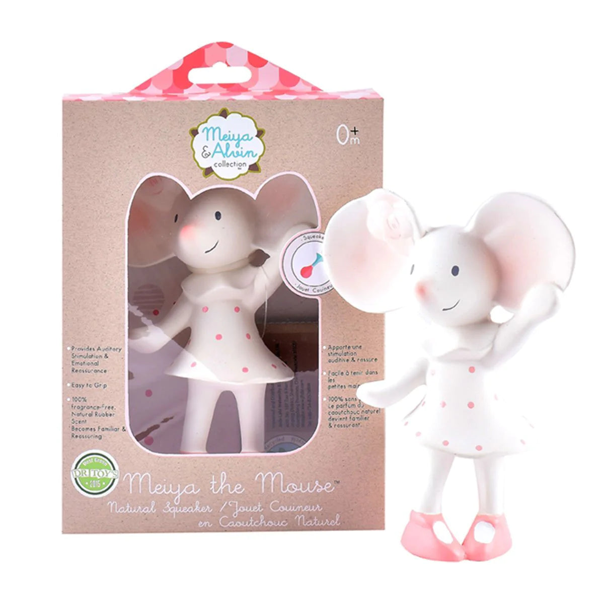 Meiya the Mouse Organic Natural Rubber Squeaker Toy – The Bleu Daisy